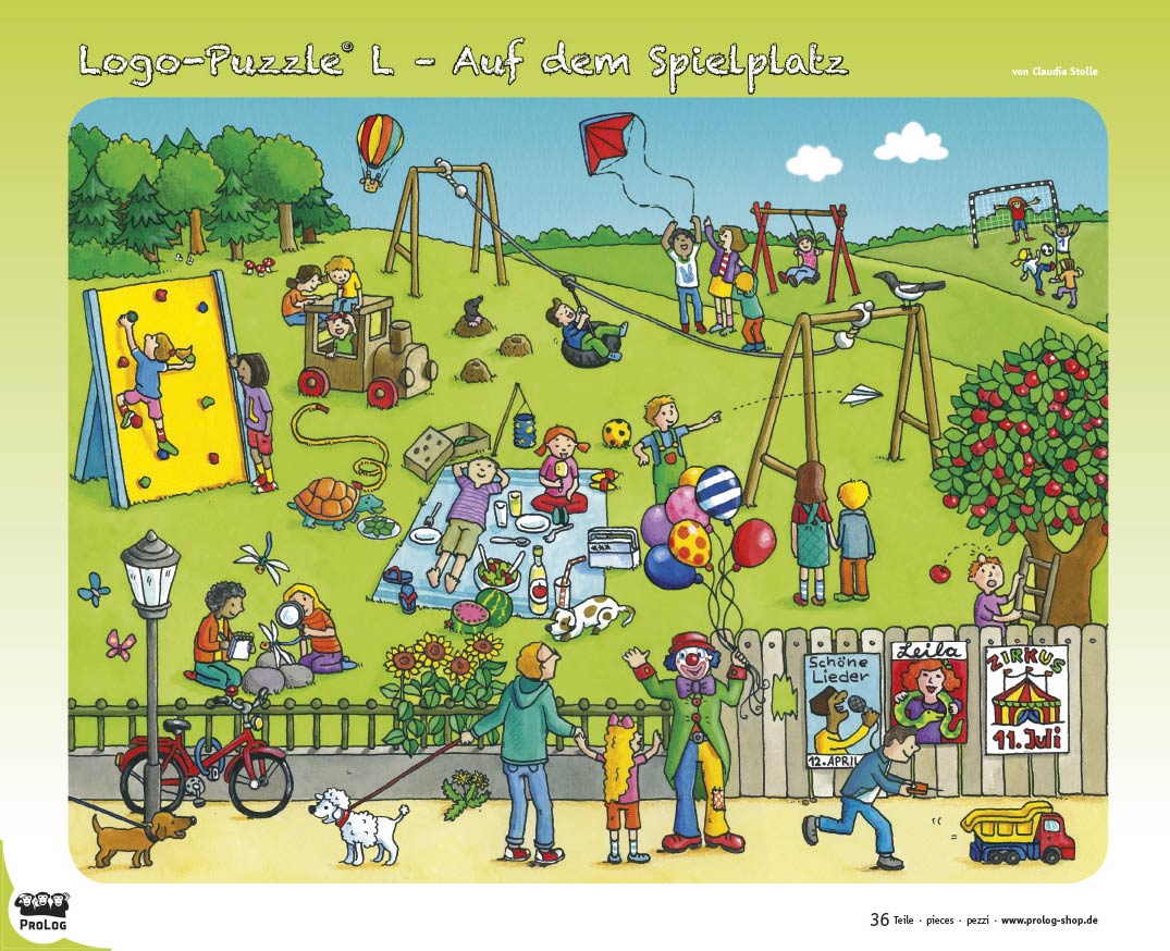 Logo-Puzzle L: Auf dem Spielplatz | Phonetisch-phonologische ...