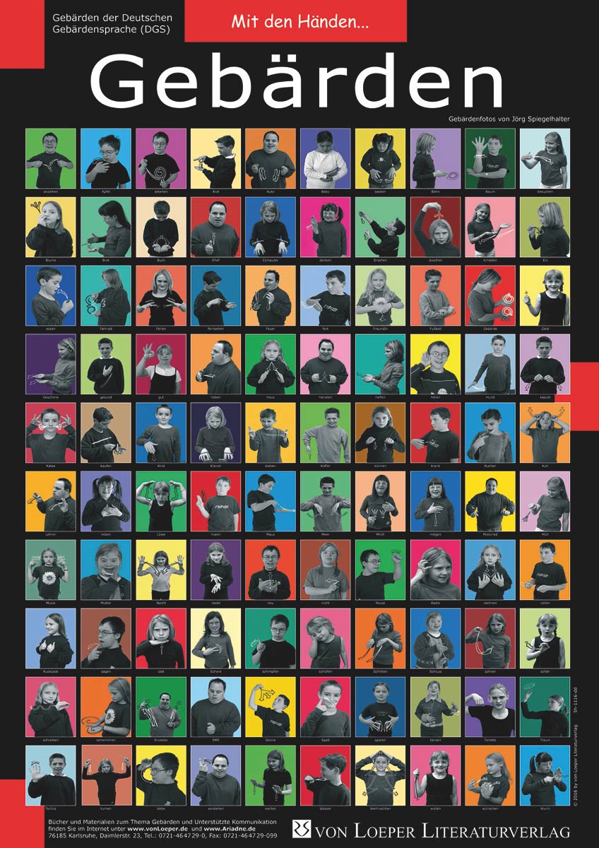 Gebärdenposter (DGS) | UK bei Kindern | Unterstützte Kommunikation (UK ...